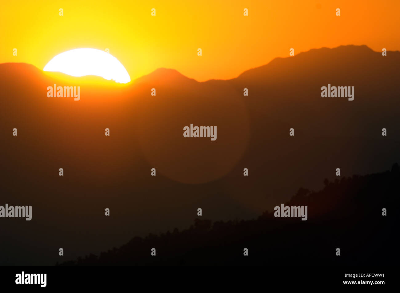 Himalaya Himalayan SUNSET Kathmandu valley seen of Bandipur landscape ...