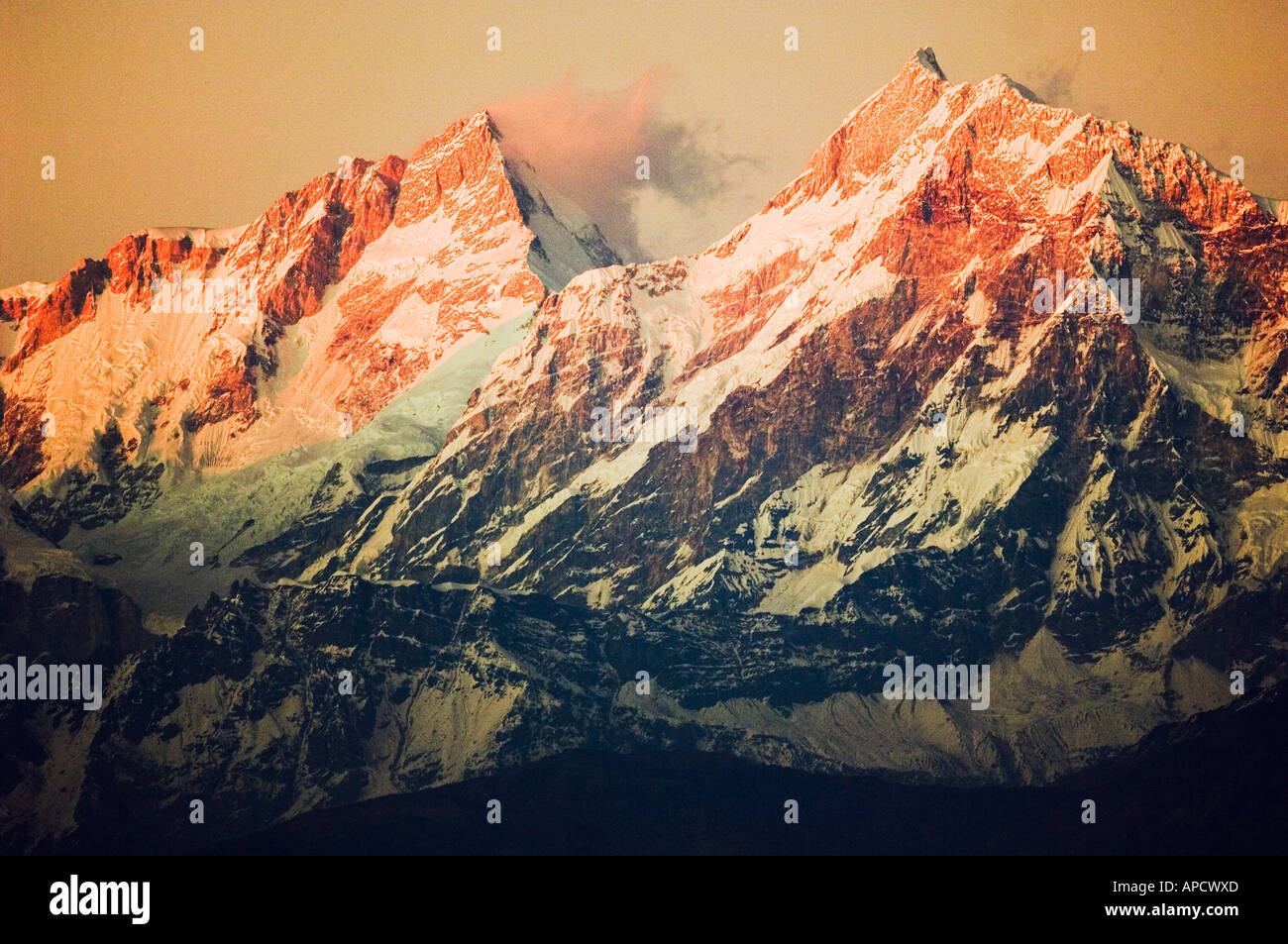 Himalaya Himalayan SUNSET Kathmandu valley seen of Bandipur landscape ...