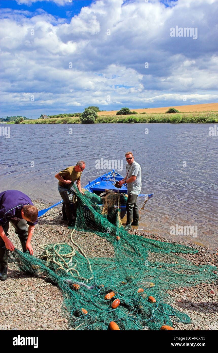 Fishing for Salmon River Tweed Paxton Scottish Borders Stock Photo - Alamy