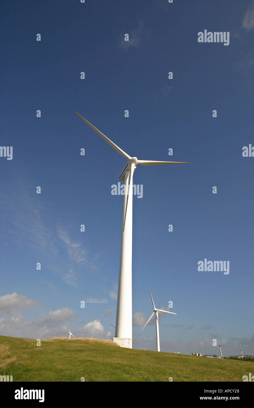 wind turbines near workington in cumbria uk Stock Photo - Alamy