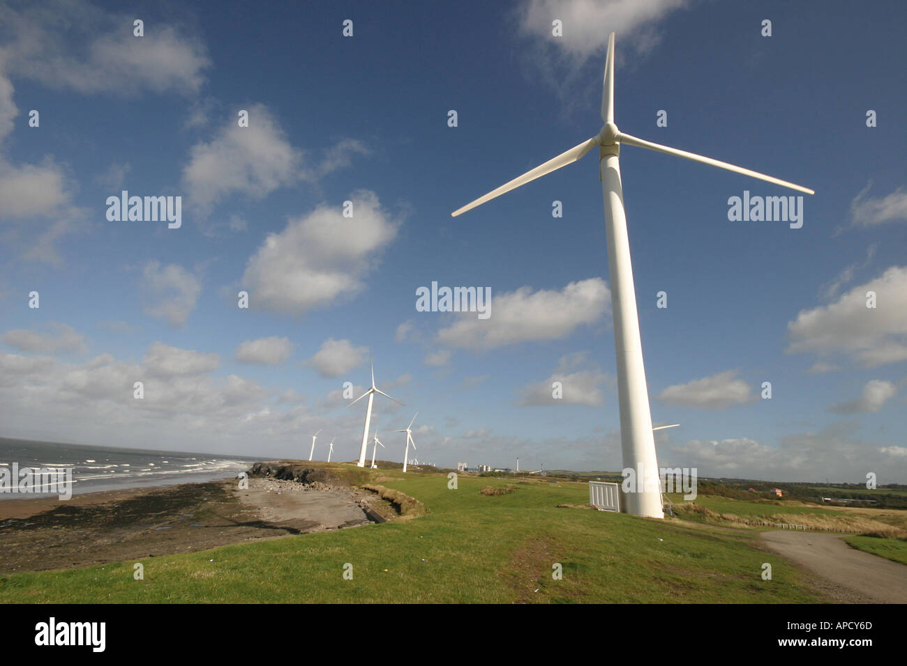 wind turbine in workington cumbria uk Stock Photo - Alamy