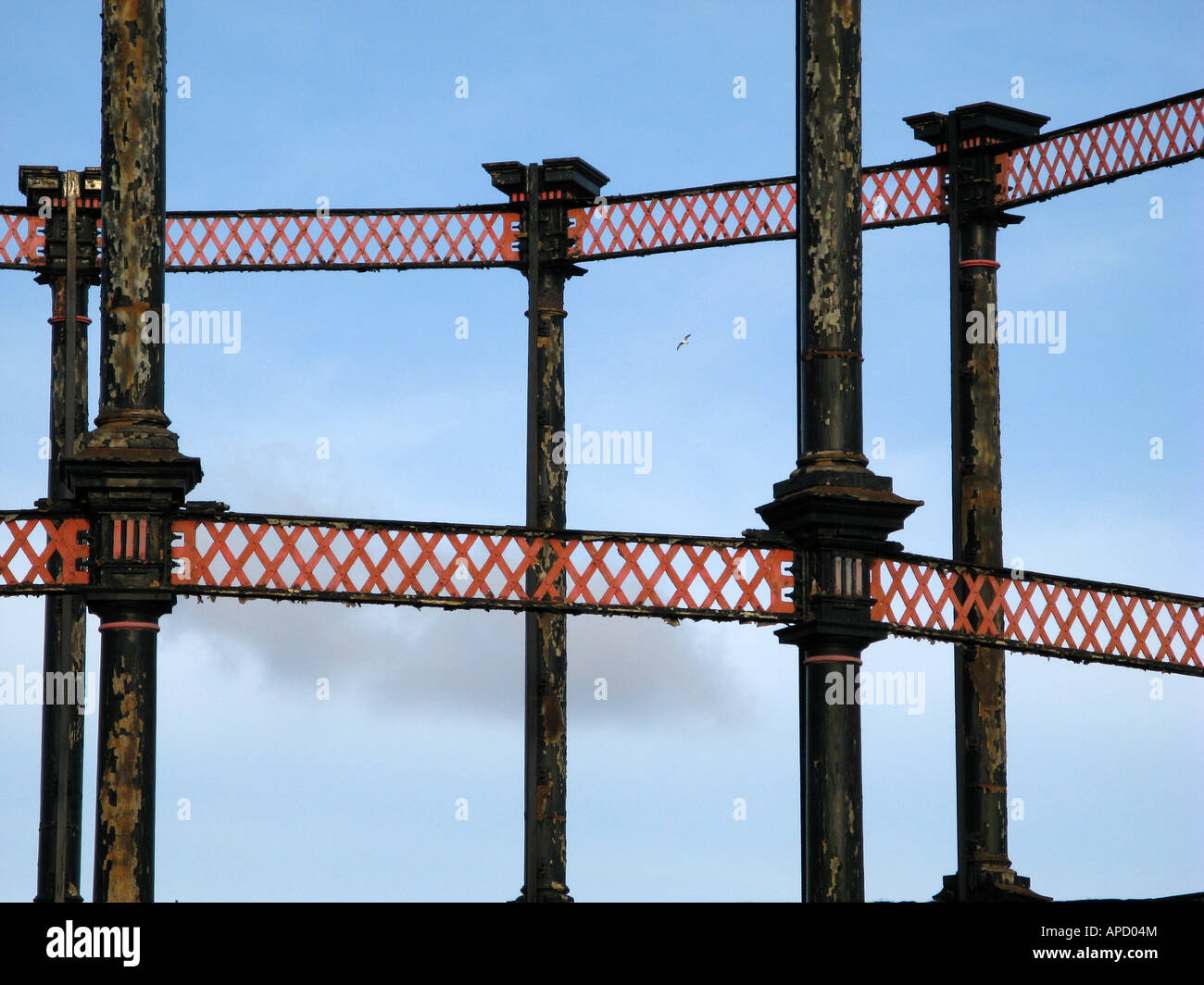Old gasometer tower at Kings Cross London England Stock Photo - Alamy