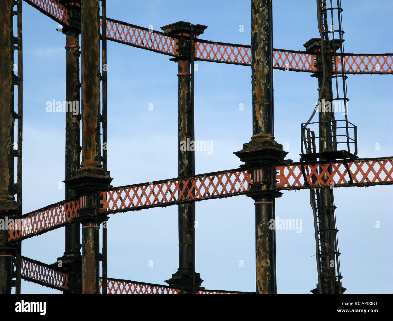 Old gasometer tower at Kings Cross London England Stock Photo - Alamy