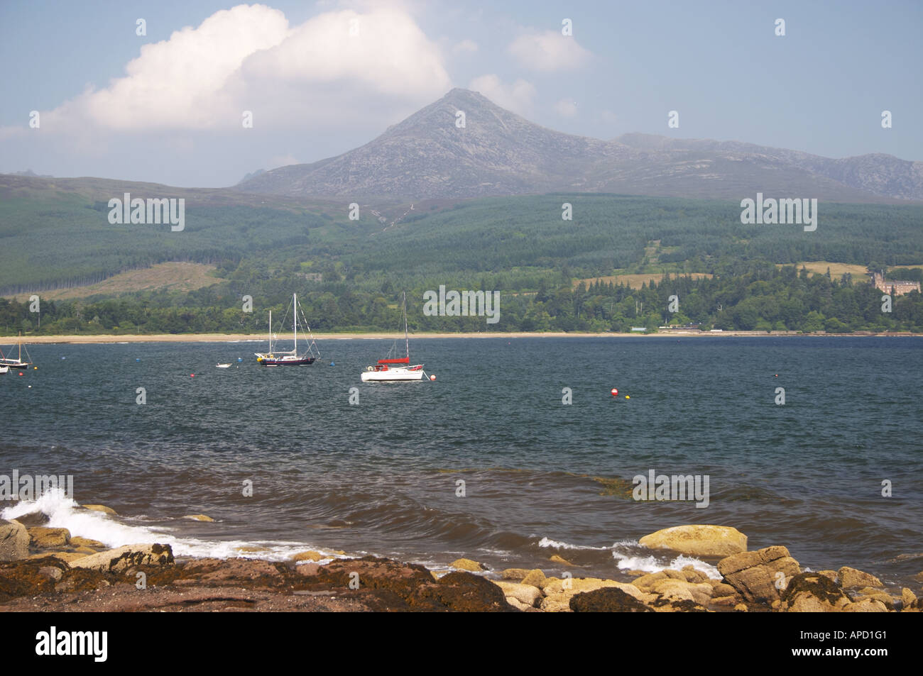 Brodick Bay and Goatfell Isle of Arran Stock Photo - Alamy