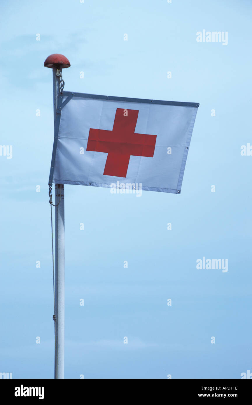 Red cross flag hi-res stock photography and images - Alamy
