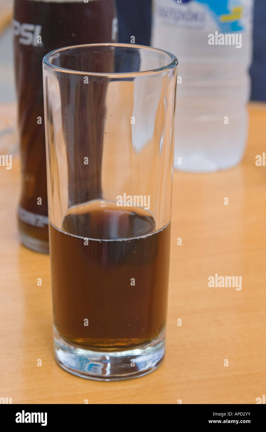 GLASS OF PEPSI ON THE TABLE Stock Photo - Alamy