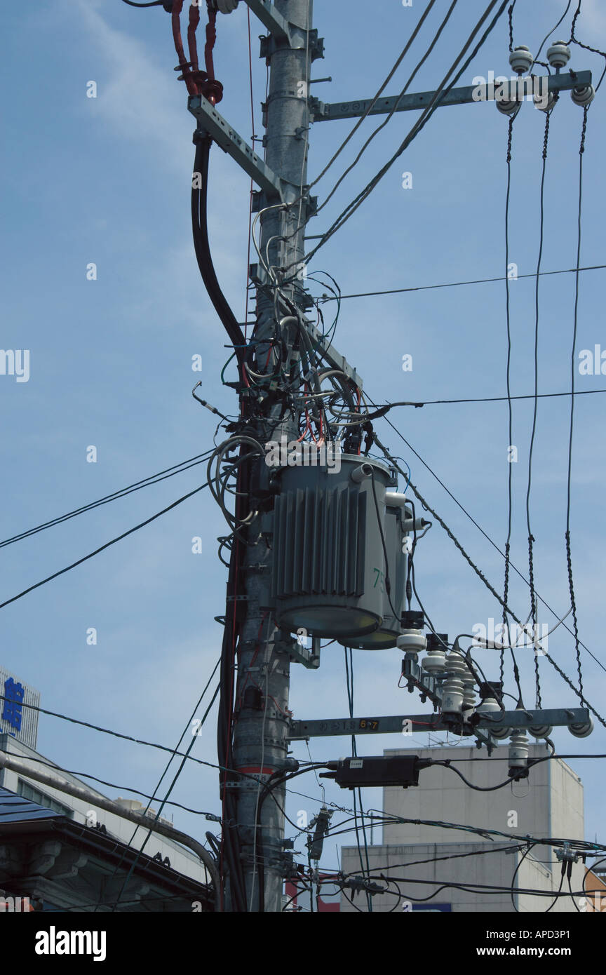 Utility lines Hakodate Hokkaido Japan Stock Photo - Alamy