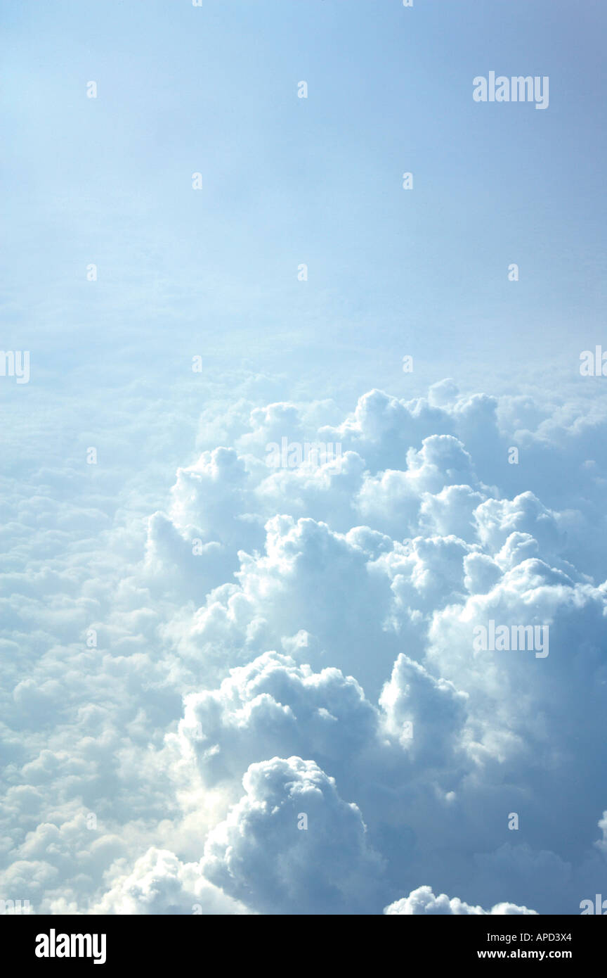 Clouds from airplane window elevated view Stock Photo - Alamy