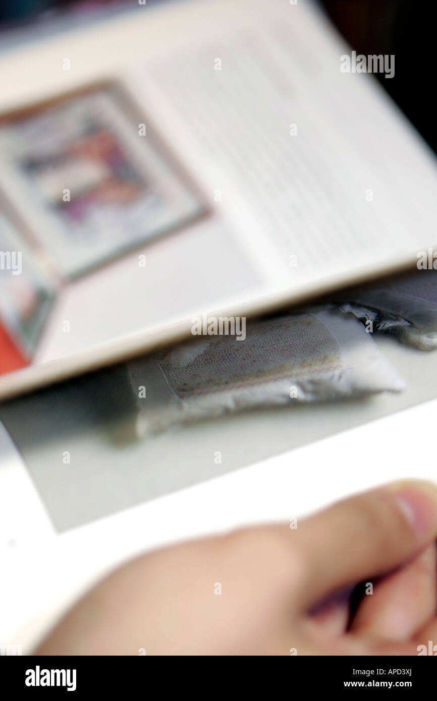 Looking At Or Reading A Book Stock Photo - Alamy