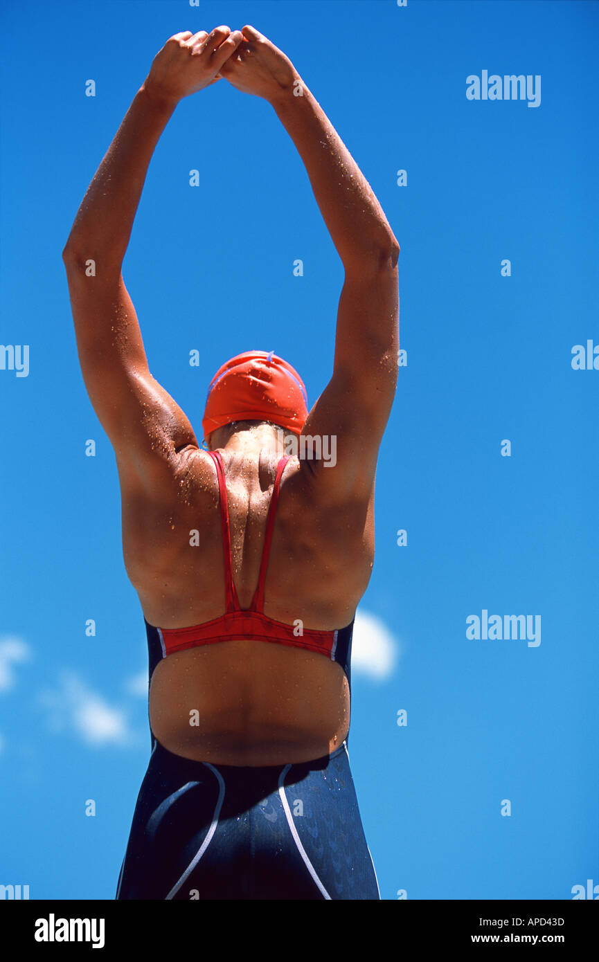 Woman facing away pool hi-res stock photography and images - Alamy