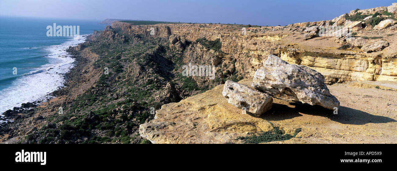 Africa Morocco Steep cliffs above Atlantic Ocean in coastal hills ...