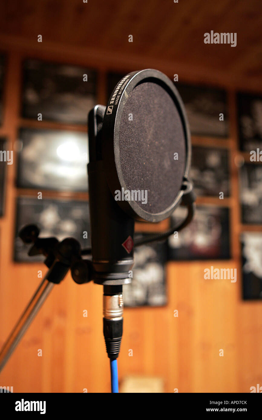 Microphone Being Used In Recording Studio Stock Photo - Alamy