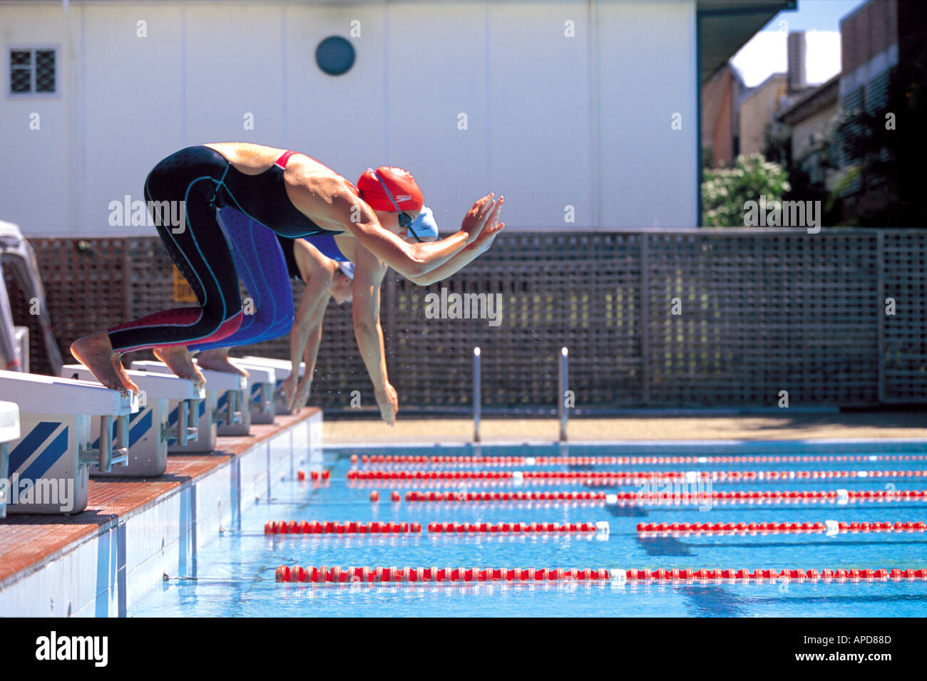 Starting block group swimming hi-res stock photography and images - Alamy