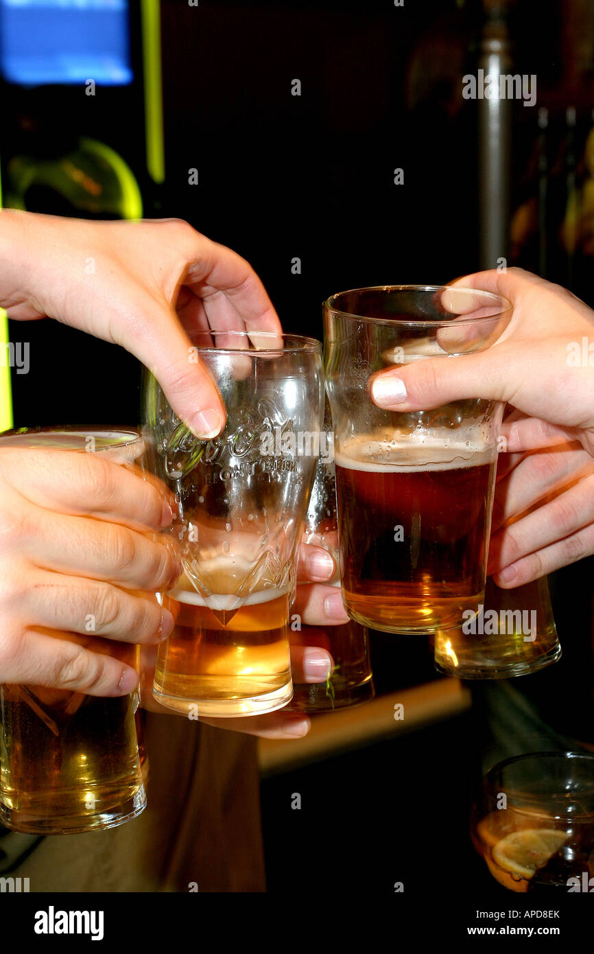 Pints Of Beer Stock Photo - Alamy