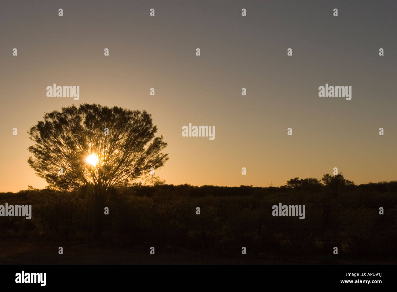 Sunset in the Australian outback Stock Photo - Alamy