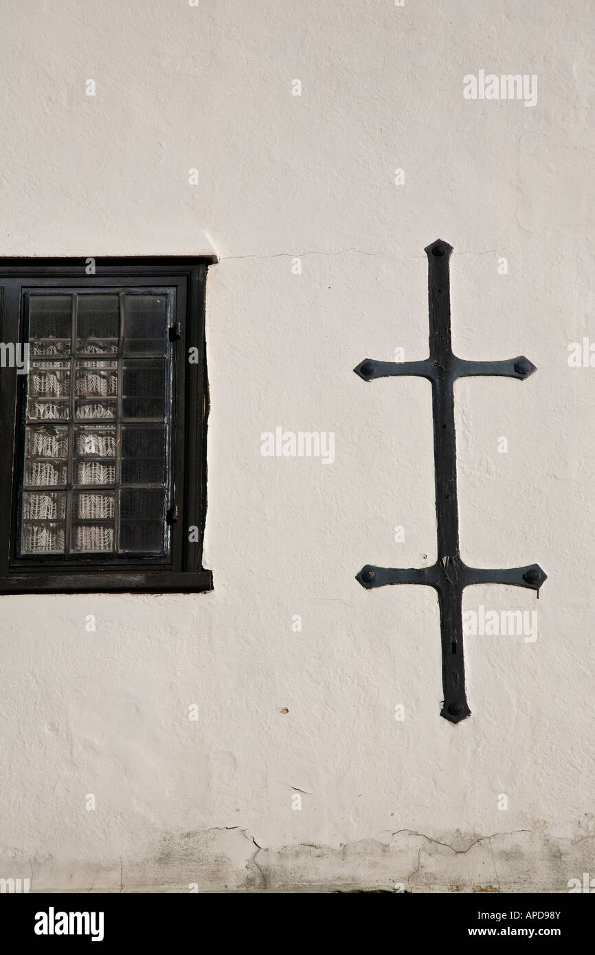 A window and structural tie bar on an old building in Guildford, Surrey ...