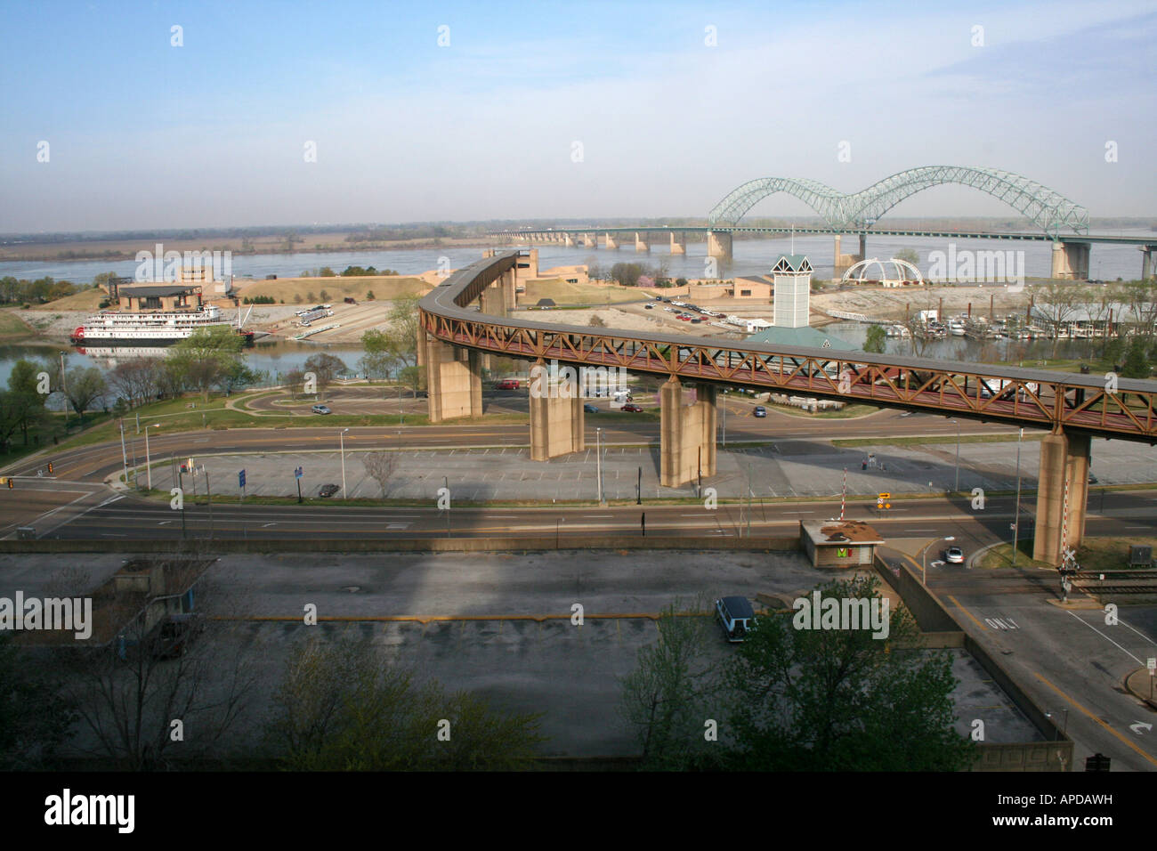 View of the area around Mud Island, at the Mississippi River, Memphis ...