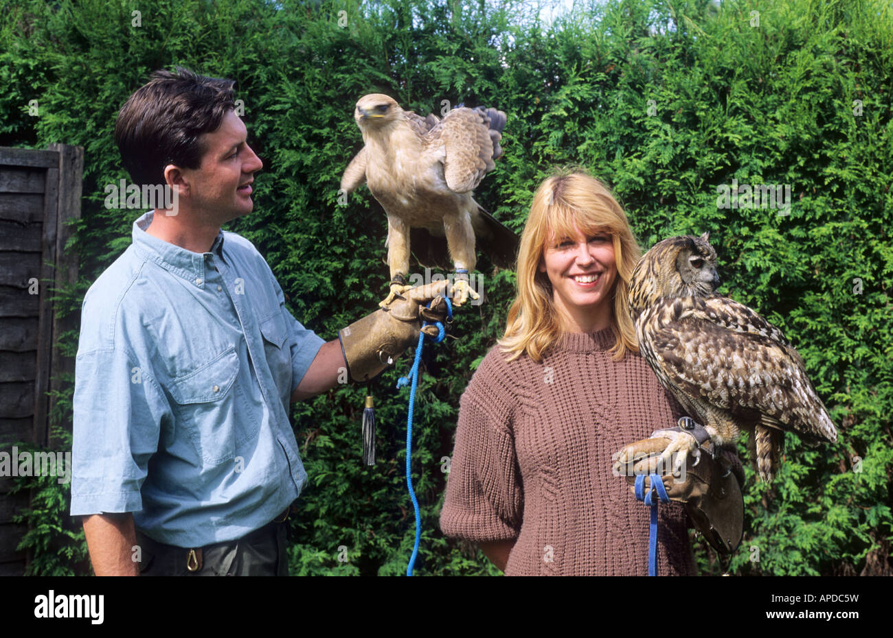 Long Sutton Falconry Park, Lincolnshire, birds male and female handlers ...