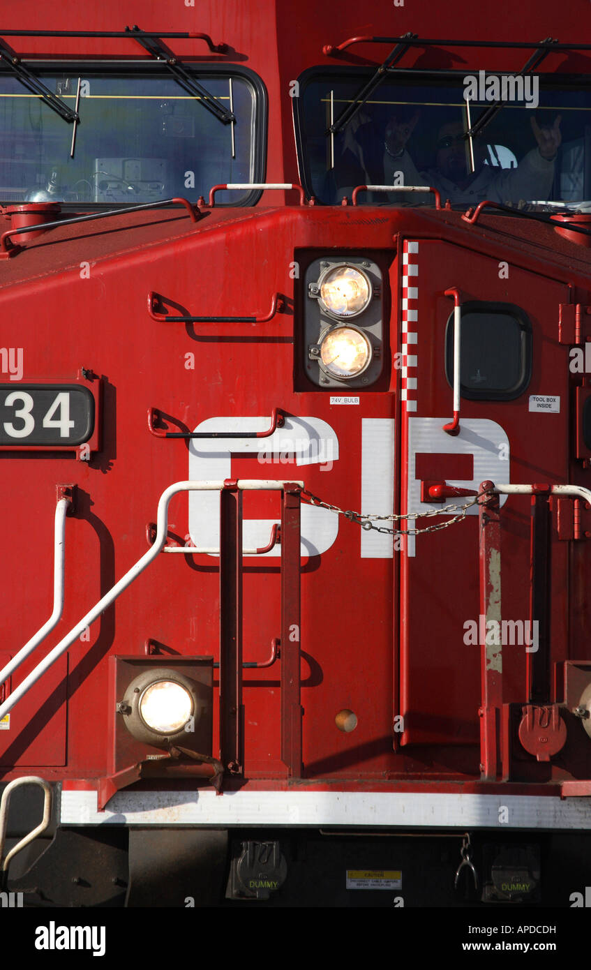 Closeup of diesel locomotive Stock Photo - Alamy