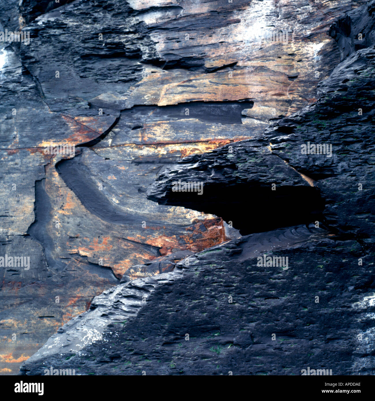 rock formation saltwick bay north yorkshire england Stock Photo - Alamy