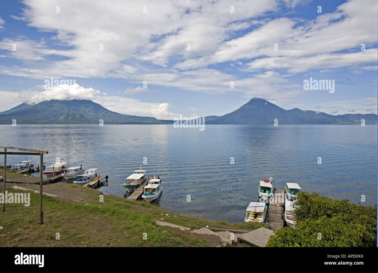 GUATEMALA LAKE ATITLAN View across Lake Atitlan from the Panajachel ...