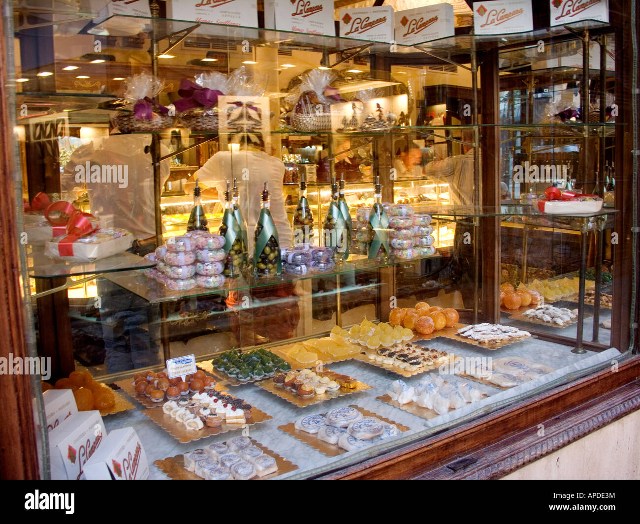 Confectionery Shop Window, Seville, Spain Stock Photo - Alamy