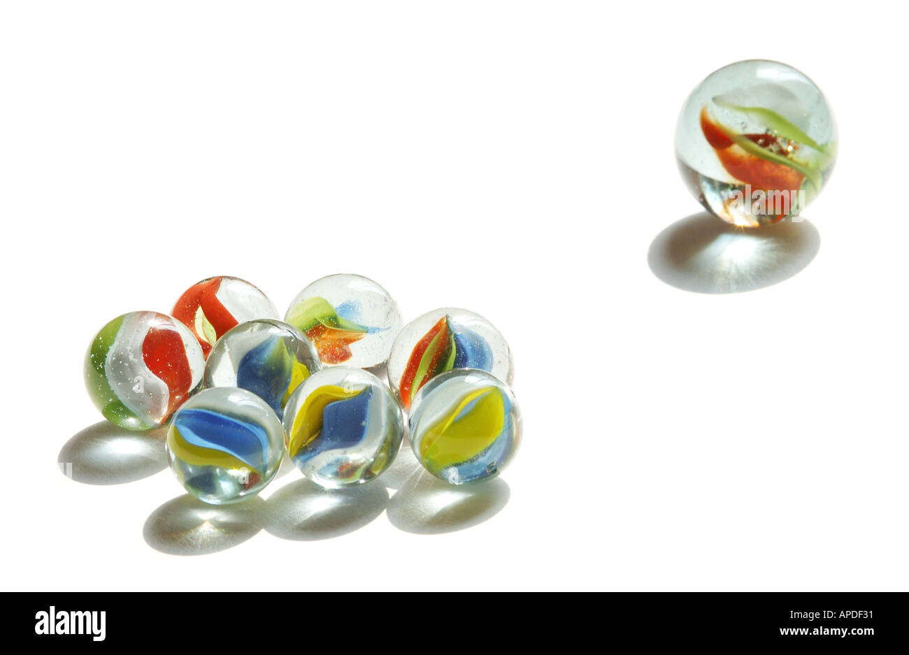 Glass marble marbles on white background Stock Photo - Alamy