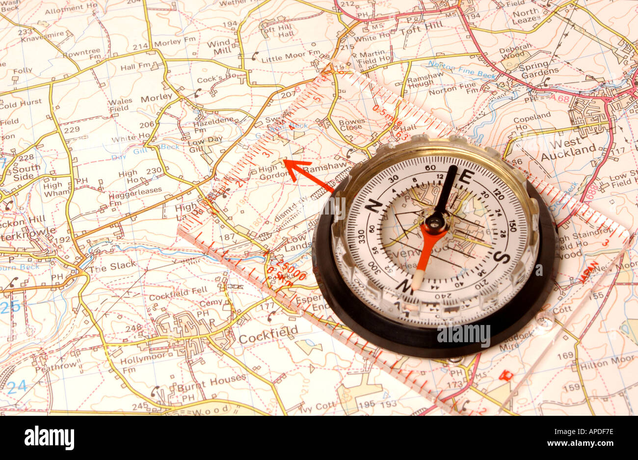 Close up of map and compass Stock Photo - Alamy