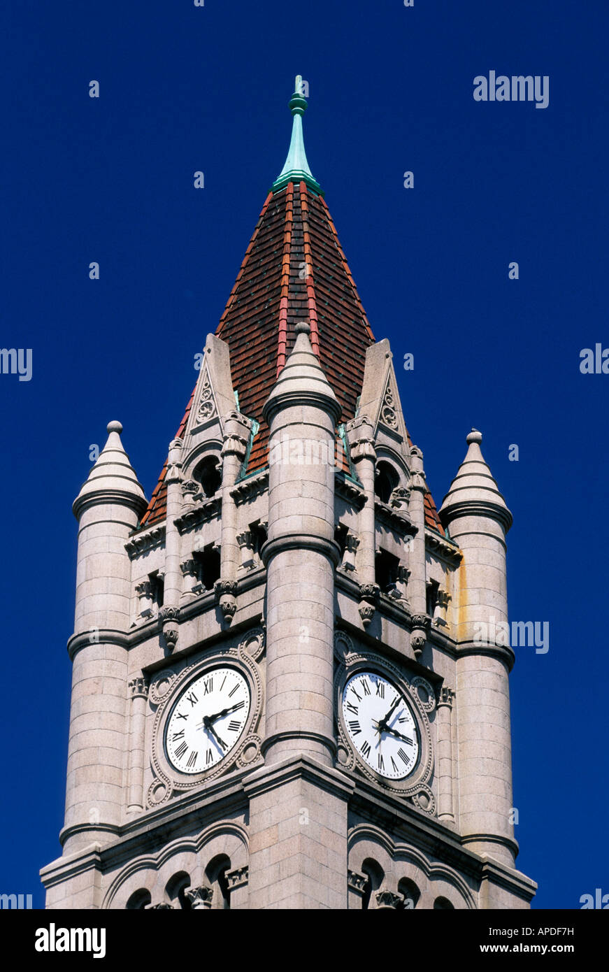 CLOCK TOWER ON HISTORIC LANDMARK CENTER IN THE RICE PARK AREA OF ...