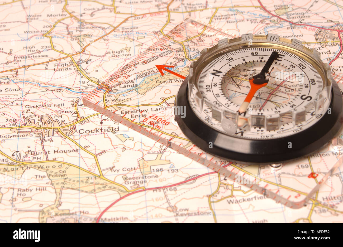 Close up of map and compass Stock Photo - Alamy