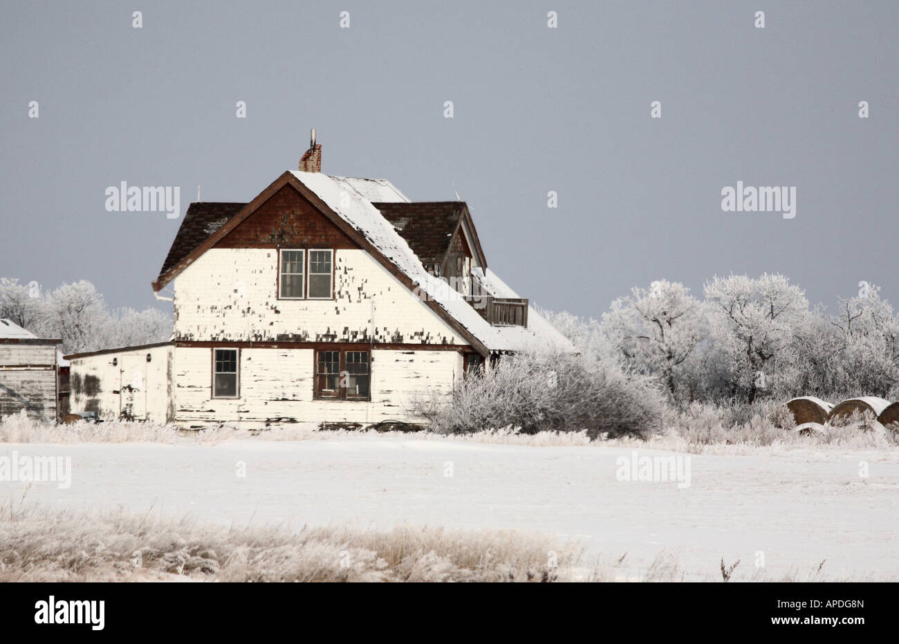 Old farm house in winter Stock Photo - Alamy