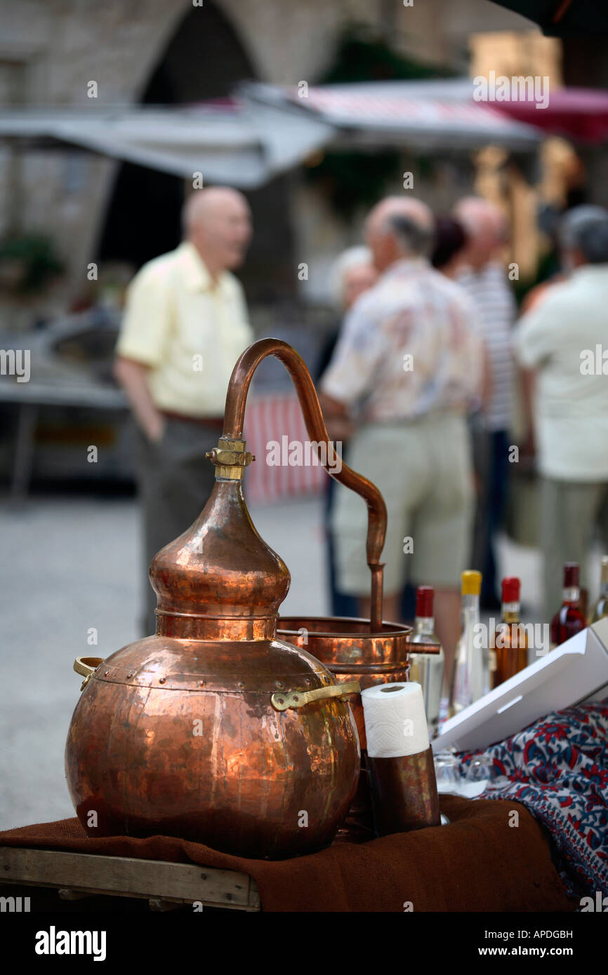 france aquitaine lot et garonne monflanquin a market in the main square ...
