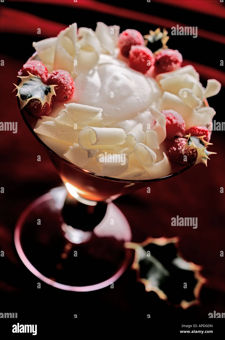 Holiday White Chocolate Mousse Stock Photo - Alamy