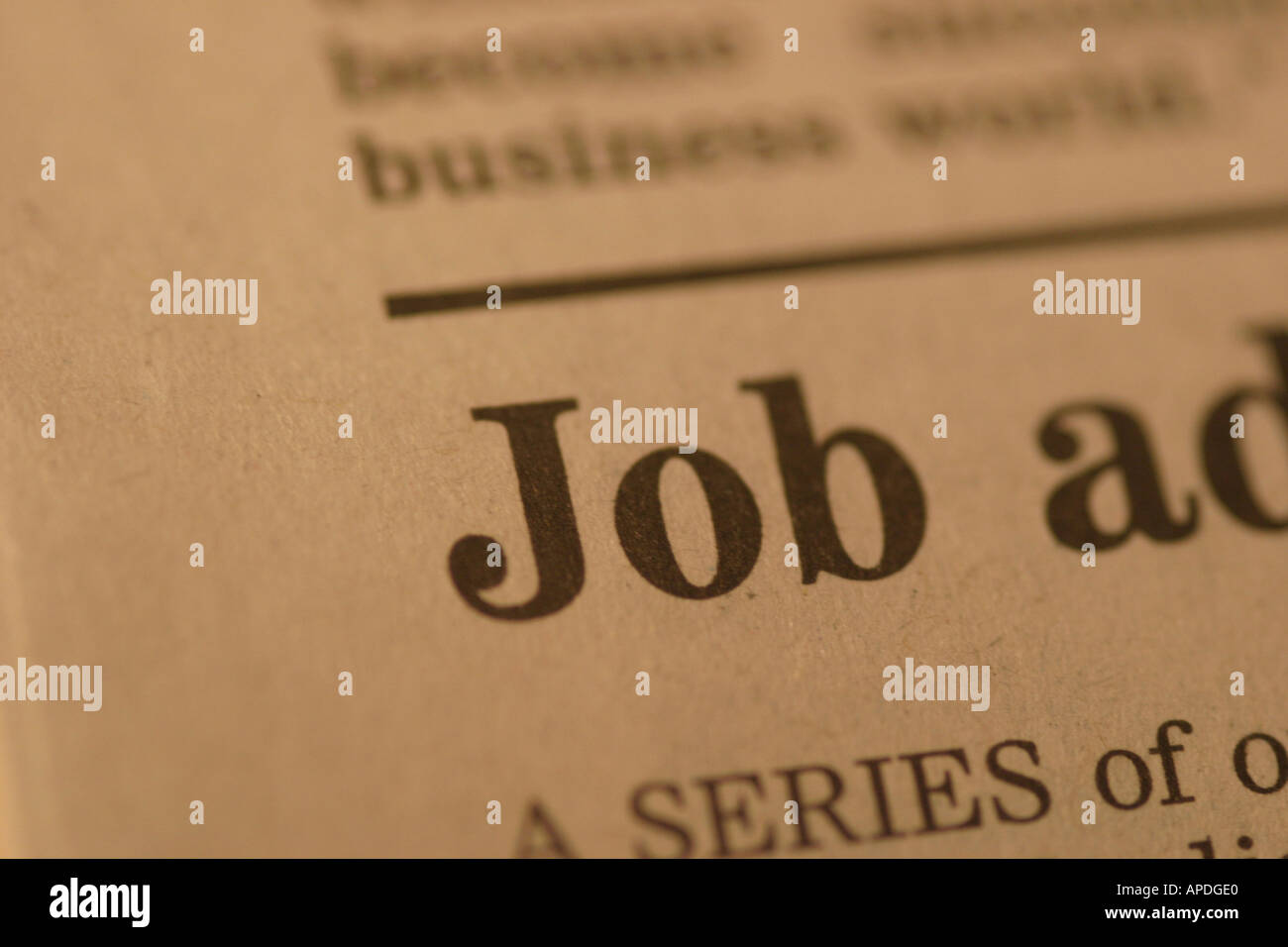 job advice in a newspaper Stock Photo - Alamy