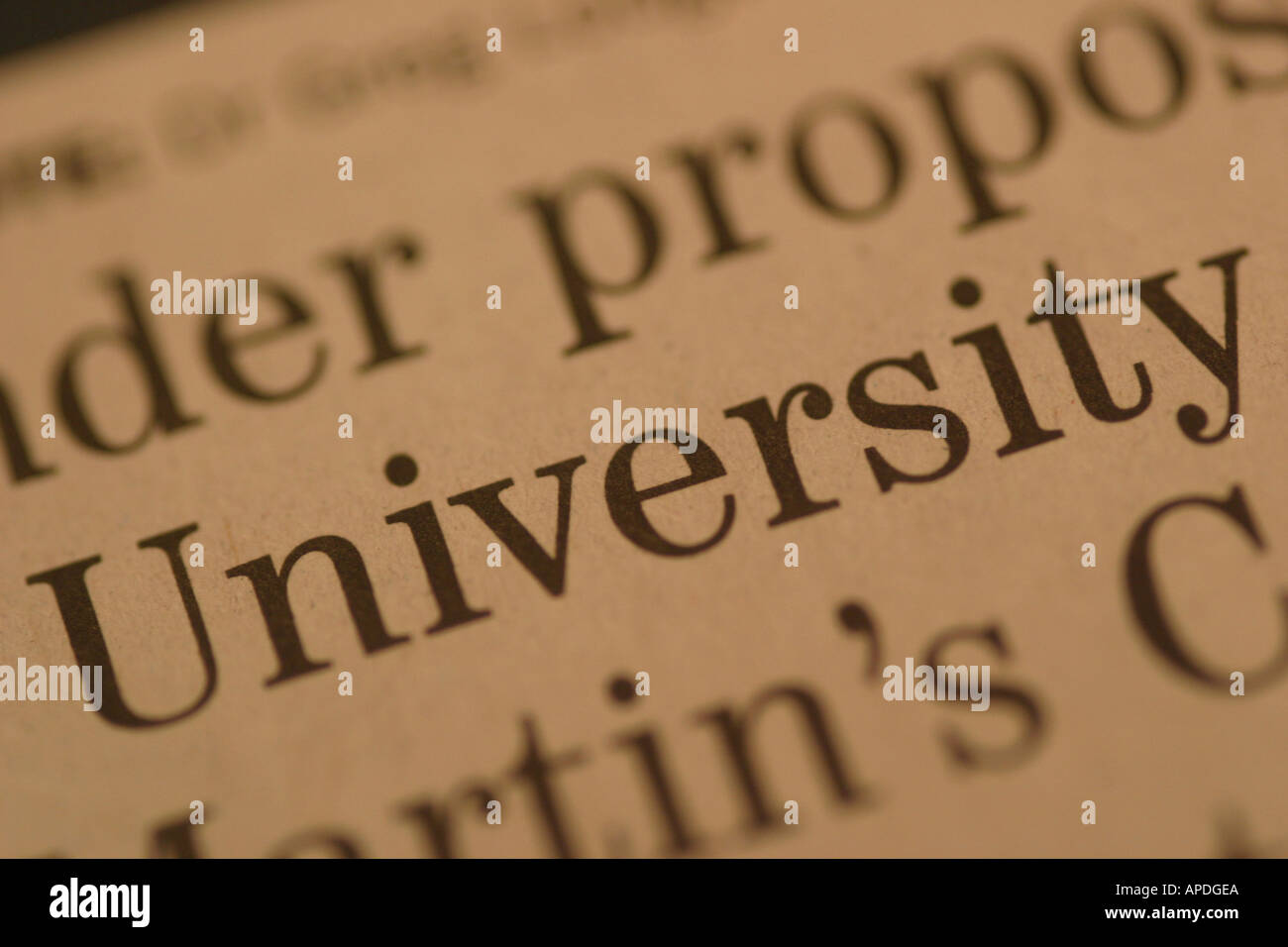newspaper print about university Stock Photo - Alamy