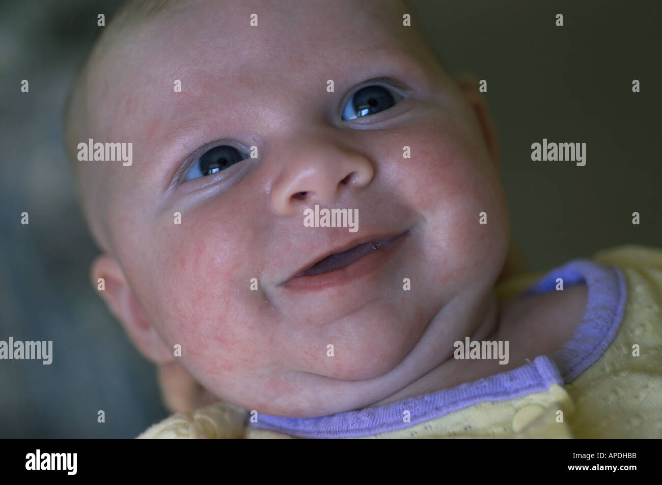newborn smiling at parent Stock Photo - Alamy