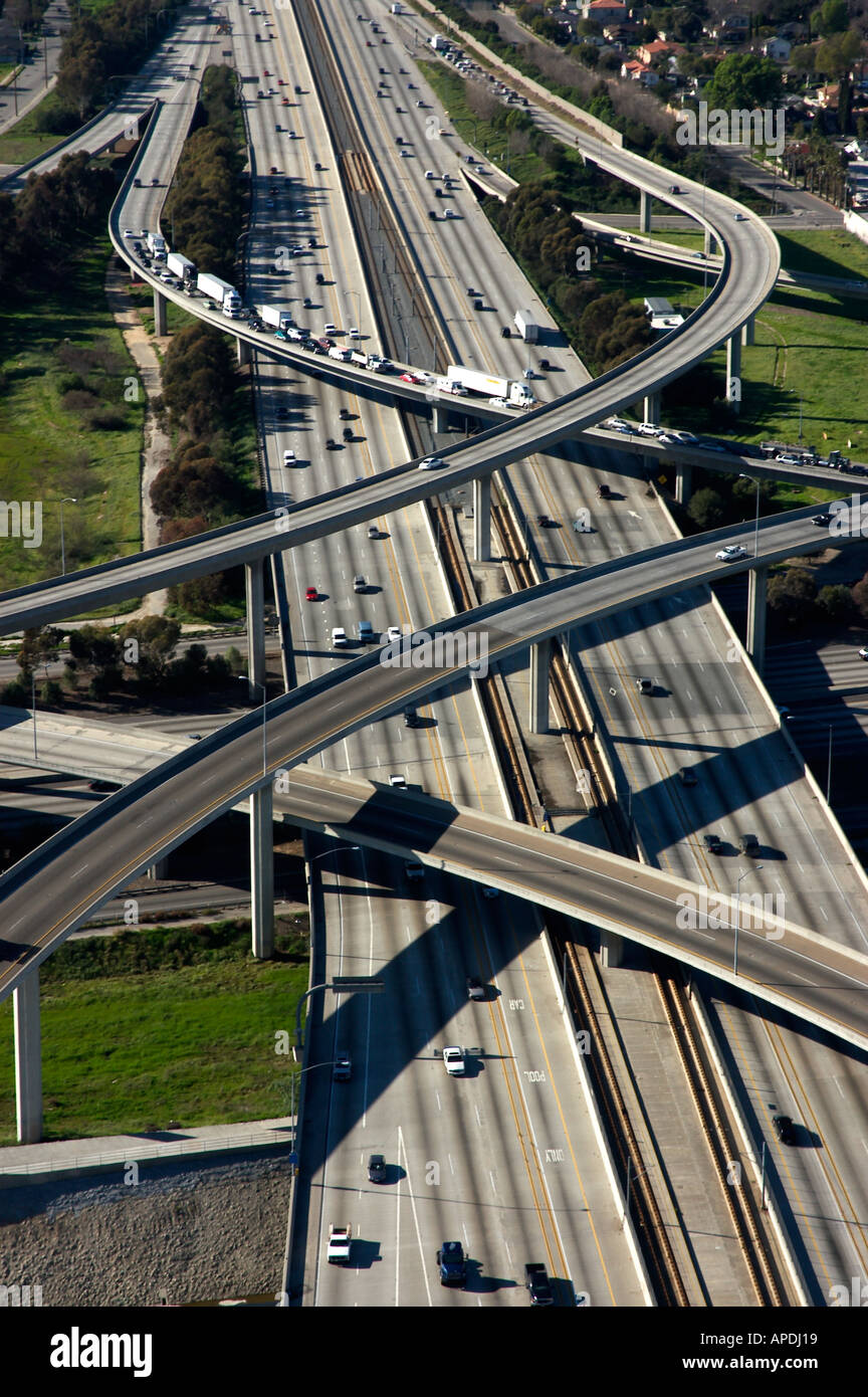 Los Angels freeway aerial CA Stock Photo - Alamy