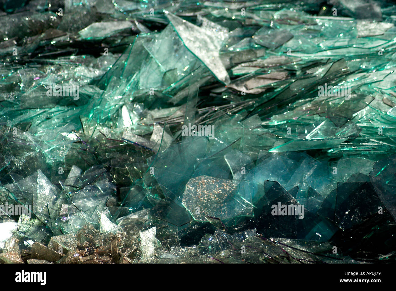 broken plate glass at recycling plant Stock Photo - Alamy