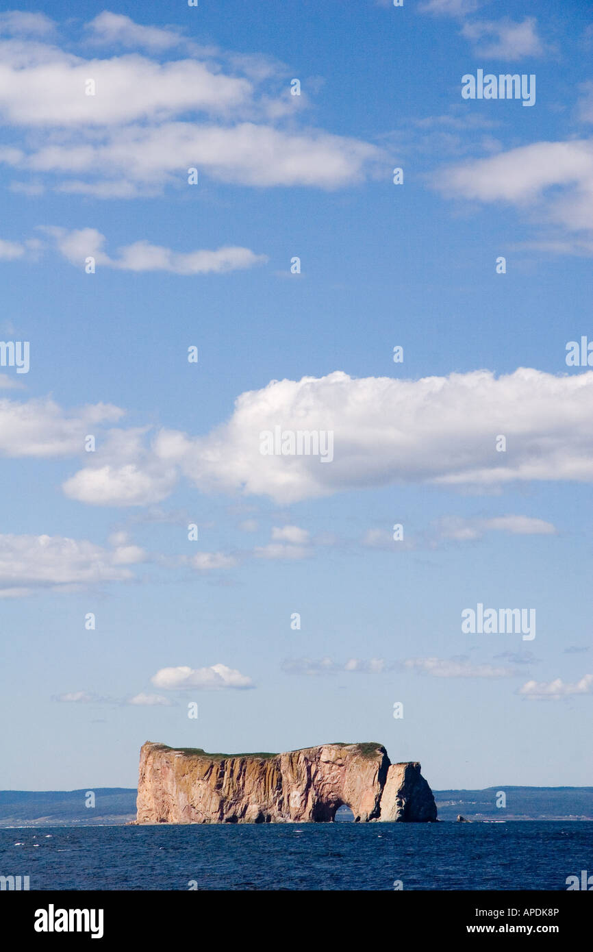 Famous Perce rock on a clear summer day Stock Photo - Alamy