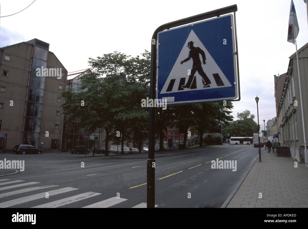 Pedestrian crossing sign Trondheim Norway Stock Photo - Alamy