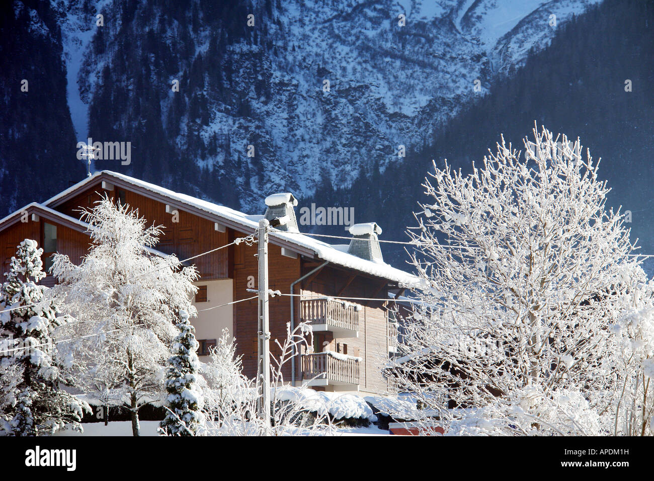winter scene at european alps Stock Photo - Alamy