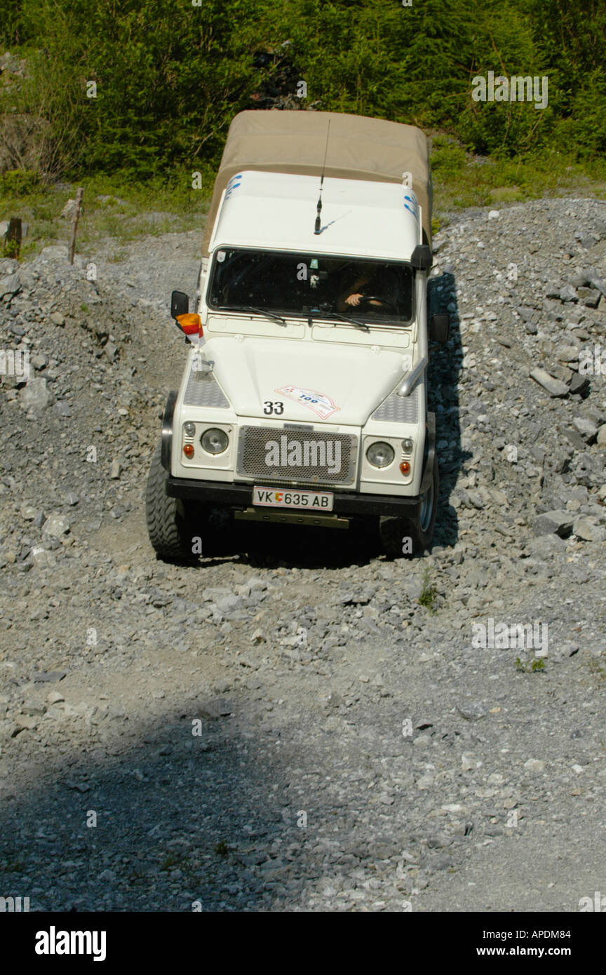 Land Rover Defender 130 TD5 Crew Cab white Stock Photo - Alamy