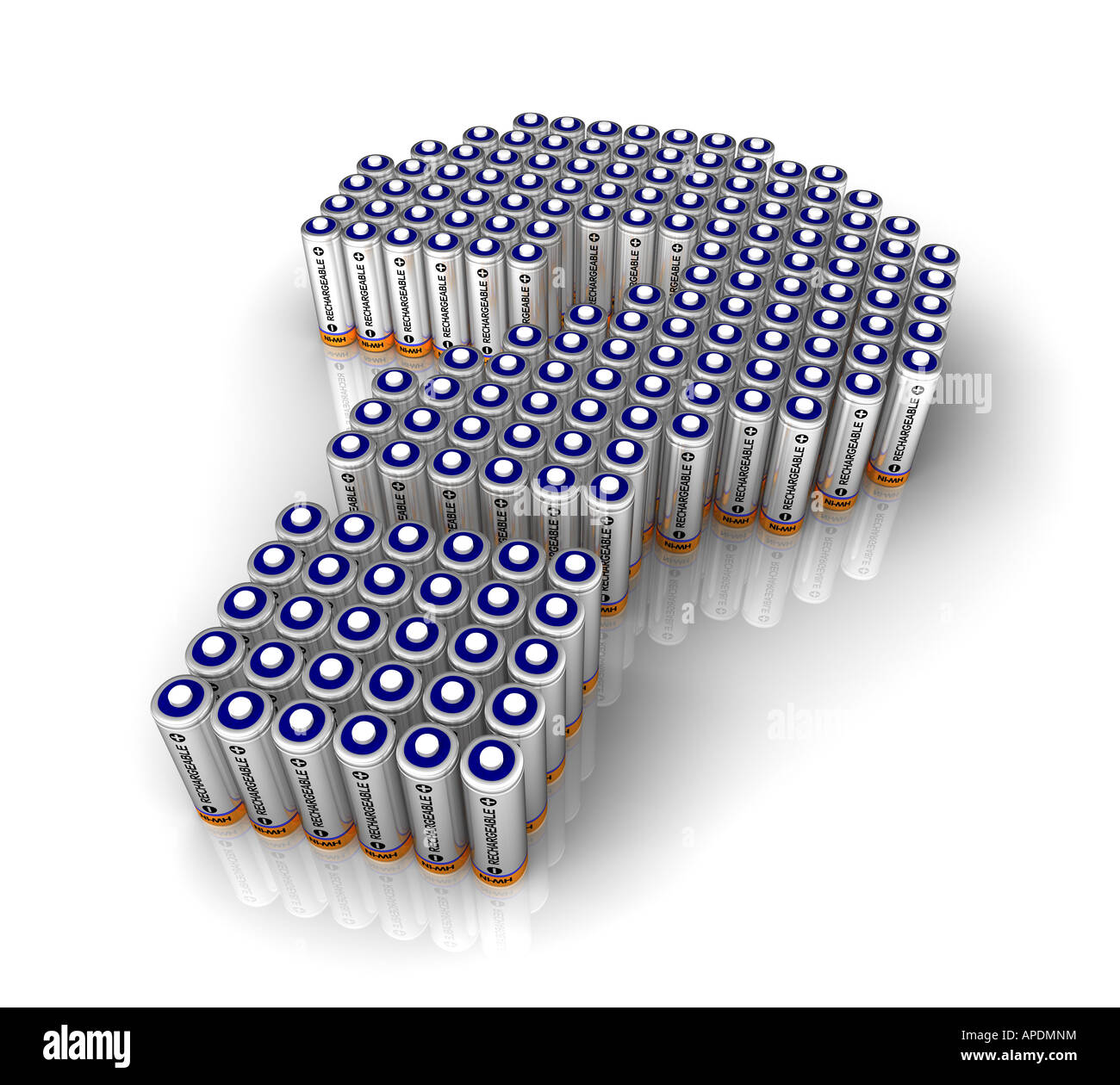 Many batteries forming question mark Stock Photo - Alamy