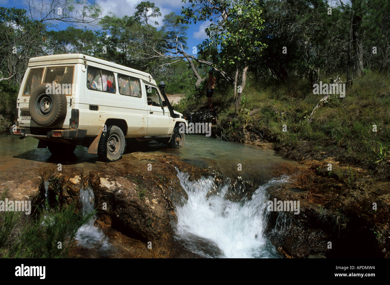 River crossing with 4WD, Telegraph Track, Cape York Peninsula, Outback ...