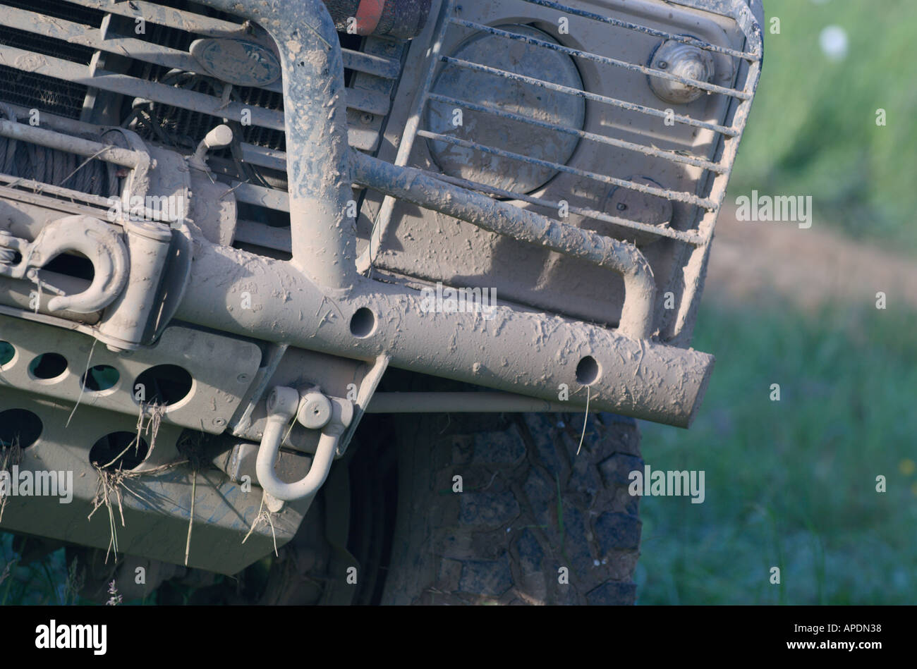 Land Rover Defender in mud Stock Photo - Alamy