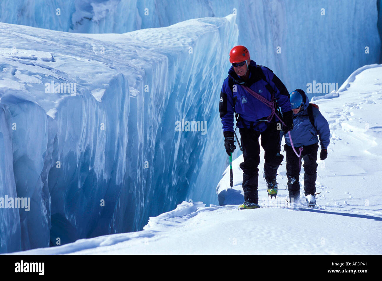 Ice climbing in Chamonix France Stock Photo - Alamy