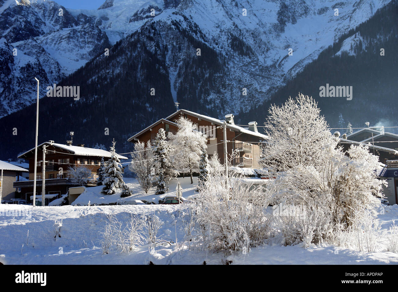 winter scene at european alps Stock Photo - Alamy