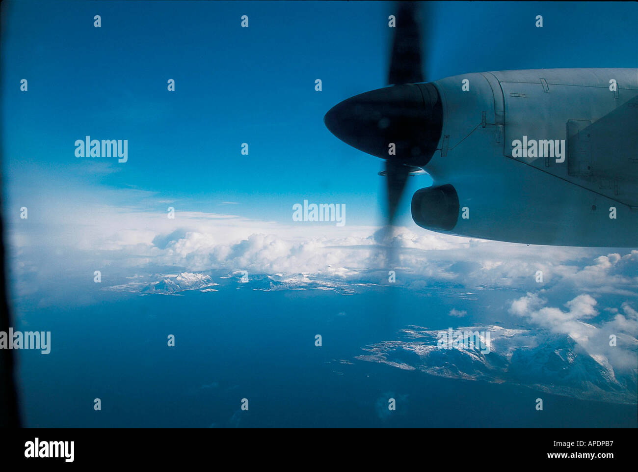 VIEW FROM AIRPLANE WINDOW NORWAY Stock Photo - Alamy