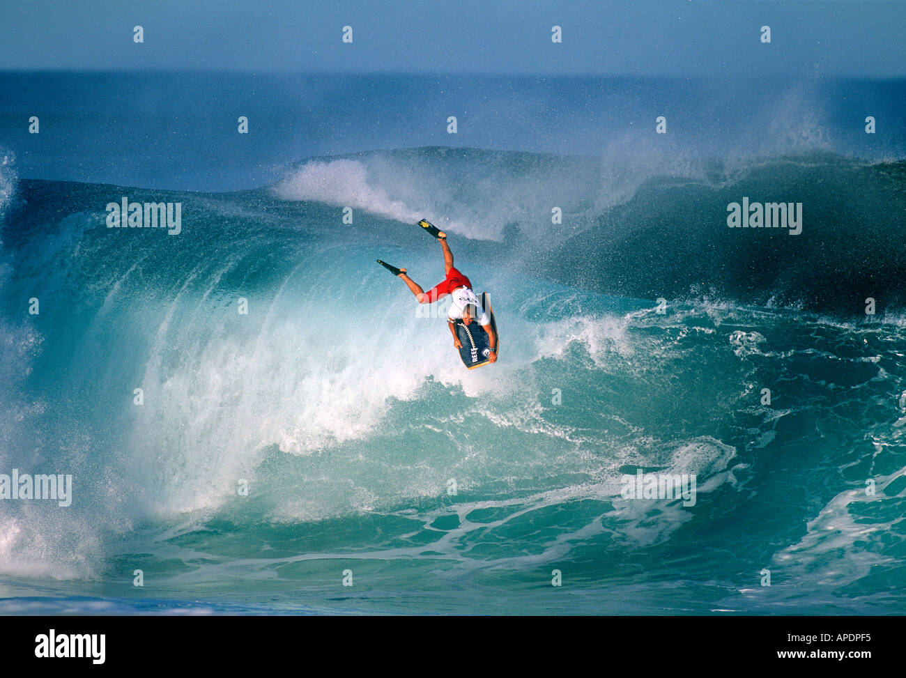 Bodyboarding action and risk, North Shore, Hawaii Stock Photo - Alamy