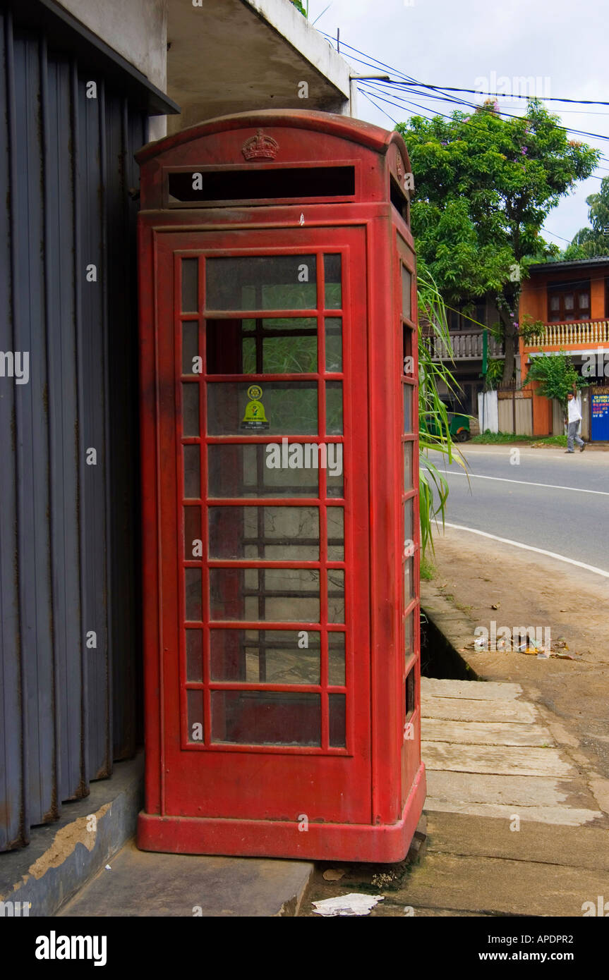 A disused original British phone box from the colonial era. Central Sri ...